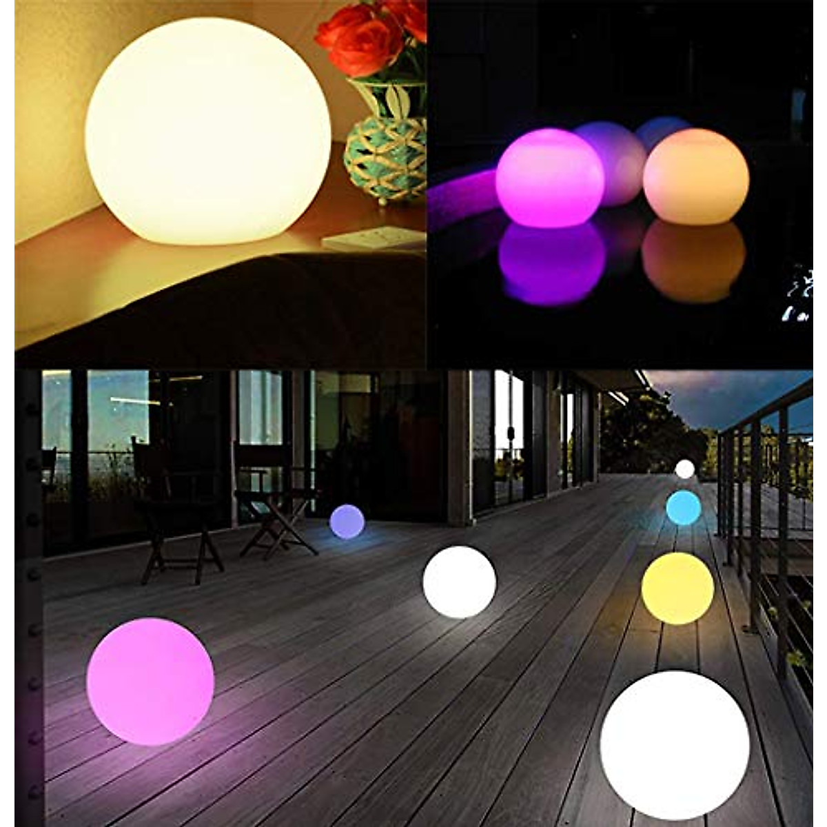 Color-Changing Solar Ball Light for Outdoor Use