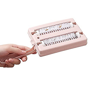 Havamoasa Carpet Debris Brush Double-Roller Sofa Sweeper Handheld Dusting Cleaner Pink