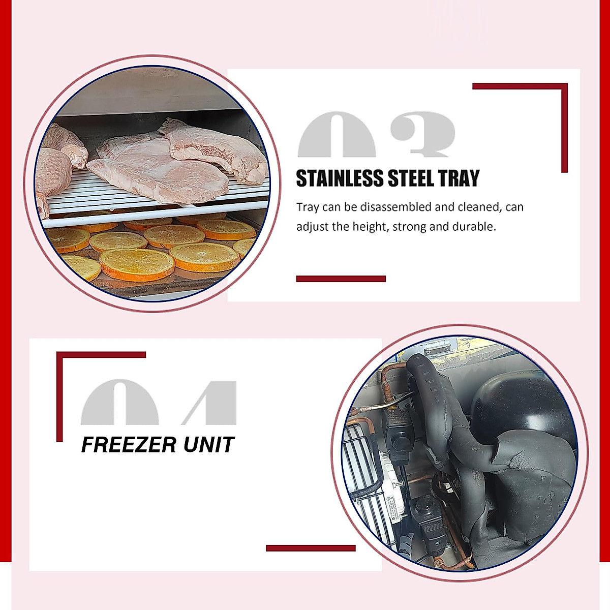 Kolice Commercial Blast Chiller & Freezer, Chest Freezer, Restaurant/Laboratory Blast Freezer, Freezer Cabinets for ice cream, seafood, desserts, meat, dumpling etc. Lowest Temp. -31°F(-35°C), 32L