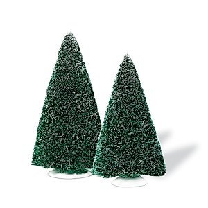 Department 56 Accessories for Villages Large Frosted Sisal Trees Accessory Figurine (Set of 2)