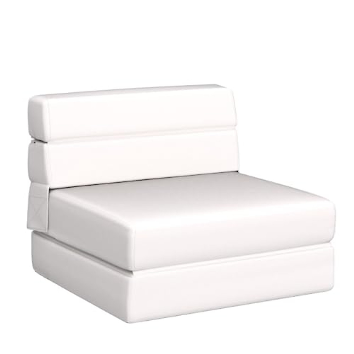 Mjkone Folding Futon Sofa Bed, Modern Convertible Couch for Compact Living Room Office Apartment Space, Modular Sectional Sofa for Resting Camping- Single, Beige