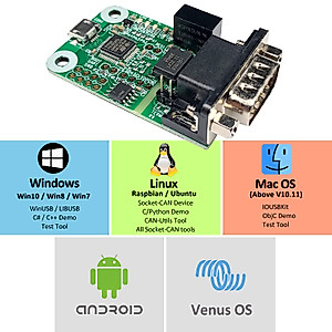 USB CAN Converter Module for Raspberry Pi 5/4/Pi3B+/Pi3/Pi Zero(W)/Jetson Nano/Tinker Board and Any Single Board Computer Support Windows Linux Mac OS Android Venus OS