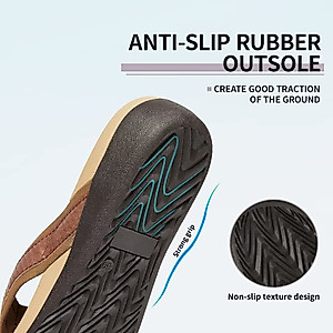 MEGNYA Diabetic Supportive Flip Flops for Women, Best Orthotic Sandals for Flat Feet/High Arch, Athletic Thong Style Sandals for Outdoor Activities Coffee Size 9