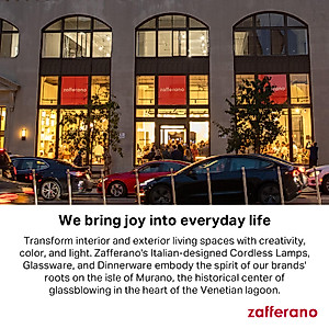 Zafferano, Pina Pro Lamp, Rechargeable Cordless Table Lamp with Touch Controls, Suitable for Indoor and Outdoor, Dimmer, 2200-3000 K, Height 11.4 Inches, Black Color