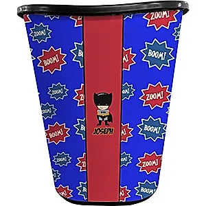 RNK Shops Superhero Waste Basket - Double Sided (Black) (Personalized)