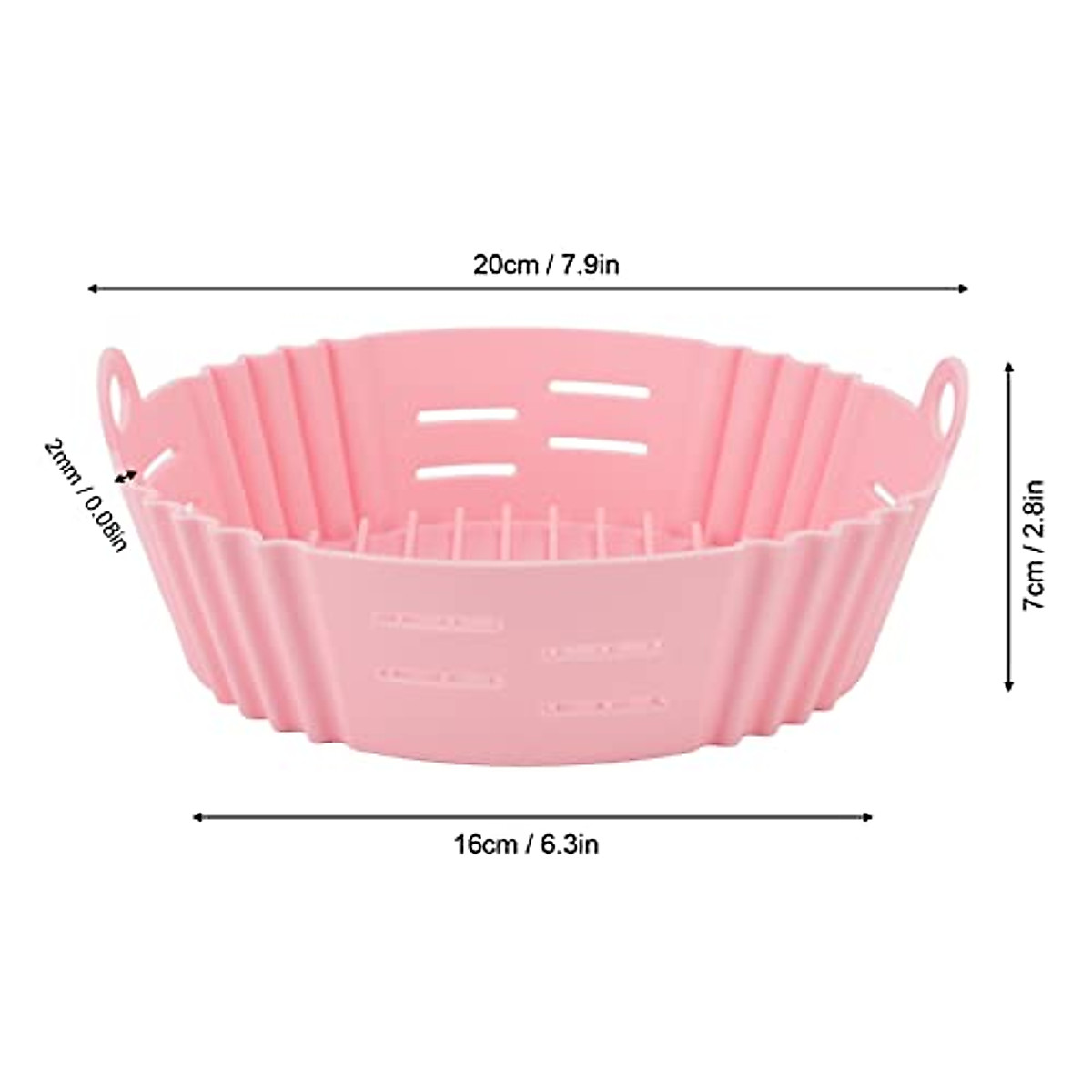 DAUERHAFT Air Fryer Silicone Liner, Washable Oilproof Air Fryer Insert Food Grade for Kitchen(Pink)