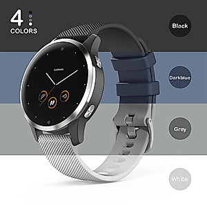 TUSITA Quick Release Silicone Band 22mm Replacement for Garmin Vivoactive 4,Venu 2, Galaxy Watch 46mm / Watch 3 45mm, Gear S3 Frontier, Fossil Gen 5, Amazfit GTR 2 2e 3 Pro,Ticwatch Pro 3 2020, SW022