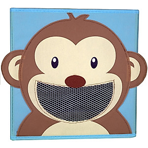 Foldable Storage Bin Containers - Collapsible Cube Bins with see through mouth! - Great Non Plastic Box Cubes for kids, toys, nursery, wall organizer, décor, etc. - Safe, Stain-resistant, fun!