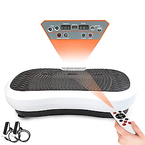 Leogreen Vibration Plate, Portable 3D Exercise Machine with 2 Resistance Bands, Whole Body Trainer for Home Fitness with 180 Levels Adjustable Speed and Time Settings, Maximum Weight 330lbs