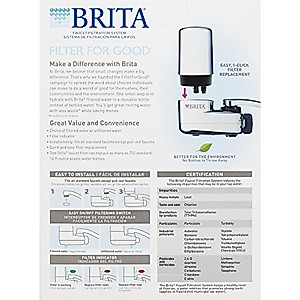 Brita Faucet Water Filter System with Light Indicator, Chrome