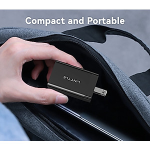 LINTYLE 3-Port USB C GaN Charger 65W PD 3.0 Fast Charger Block USB-C Power Delivery Type C Wall Charger Foldable Adapter for iPhone 14 Pro Max and MacBook Pro/Air, Galaxy S22/S21, Laptop (65W, Black)