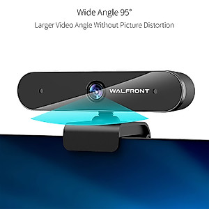 Walfront 1080P Webcam for PC Laptop Desktop, 360-Degree Rotation Streaming Webcam with Microphone, Computer Video Camera Webcam Compatible for Video Calling Recording Conferencing, premium black (Model-S3)