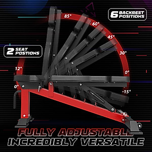 Mikolo Power Cage, Power Rack with LAT Pulldown, 1200 Pounds Capacity Workout Cage with More Training Attachments, Garage & Home Gym Package (Red)