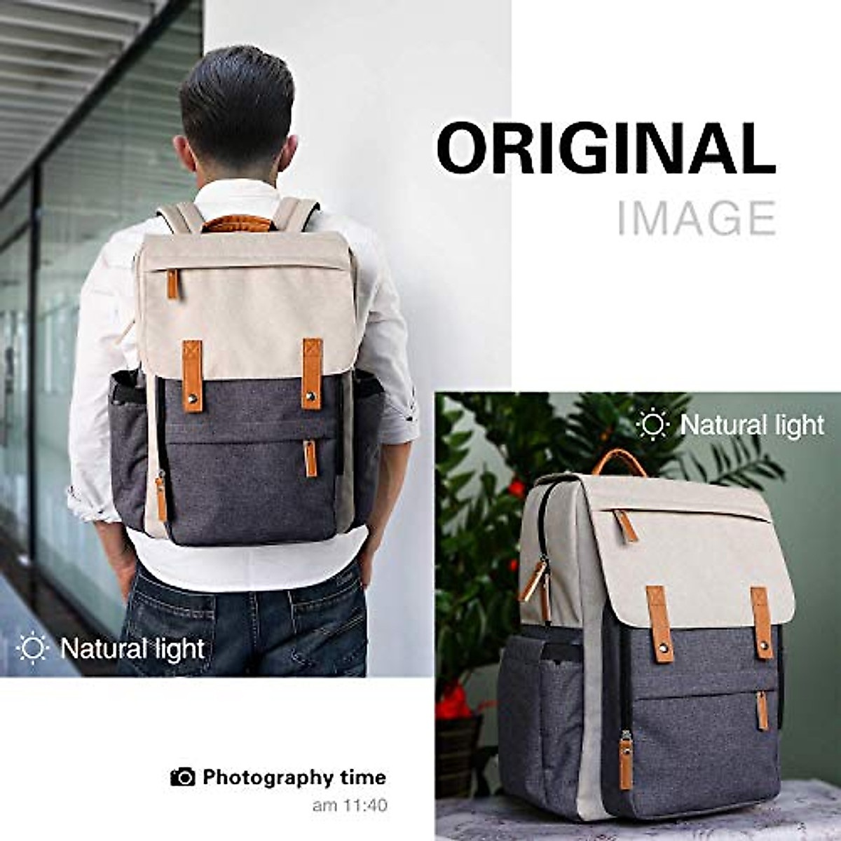 Hap Tim Diaper Bag Backpack for Mom, Large Capacity Baby Diaper Bags for Boys & Girls, Baby Registry Search(1004-WG)