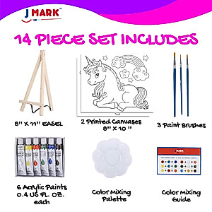 J MARK Kids Painting Set - All Inclusive Acrylic Paint Set for Kids - Safe Painting Supplies