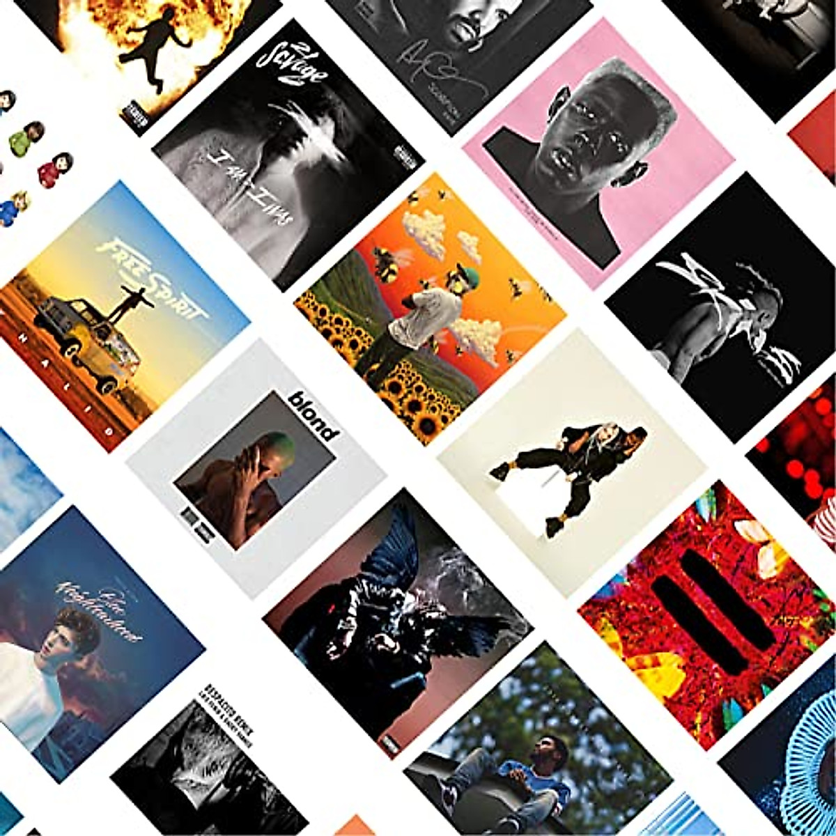 HyeeMiZine 80 Pcs Posters Wall Collage Kit,Big Album Cover Posters,Posters for Room,Music Posters,Rap Posters,Rapper Posters,Wall Posters,Cool Posters for Bedroom,Album Music Posters for Room 6x6 Inch