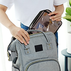 PACKISM Clear Makeup Bags - Well-made Clear Toiletry Bags for Traveling, Water-resistant Tsa Approved Toiletry Bag with Zipper Holds Small Items for Organization Fit Travel Essentials, Black Brown