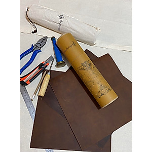 Genuine Leather Sheets for Leather Crafts - Full Grain Buffalo Leather Squares- Great for Jewelry, Leather Wallets, Cricut, Arts & Crafts – Includes 3 Sheets (12x12")+ Leather Cord (36")