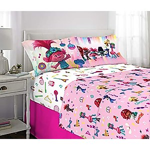 Franco Manufacturing Trolls World Tour 4 Piece Full Size Microfiber Sheet Set