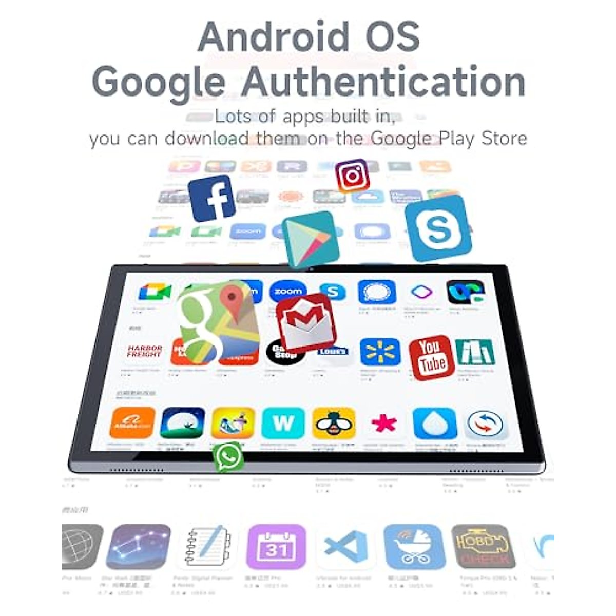 ZZB Android Tablet 10 Inch Tablets, 32GB ROM 1TB Expand，6000mah Battery, Quad-Core Processor 2GB RAM Tableta, 8MP Camera WiFi 10.1'' IPS HD Touch Screen 10 in Android Tablet.