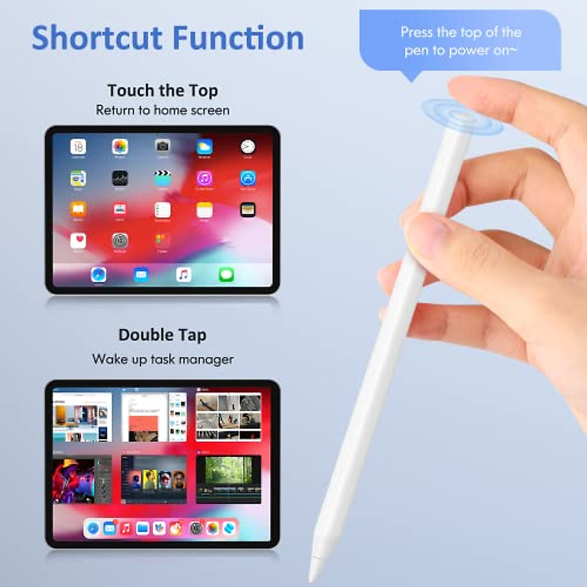 Pencil for Apple iPad 2nd Generation with Magnetic Wireless Charging, Same as Apple Pencil 2nd Generation, Compatible with iPad Air 4/5, iPad Pro 11 in 1/2/3/4, iPad Pro 12.9 in 3/4/5/6, iPad Mini 6