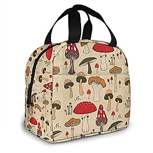 The Various Mushroom Art Lunch Bag For Women Girls Kids Insulated Picnic Pouch Thermal Cooler Tote Bento Large Meal Prep Cute Bag Big Leakproof Soft Bags For Lunch Box, Camping, Travel, Fishing