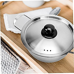 DOITOOL Instant Noodle Pot Chinese Steamer Basket Ramen Pot with Lid Korean Pots for Cooking Food Serving Pot Dumpling Steamer Stainless Steel Wok Pan Stainless Steel Stockpot Noodles Pot