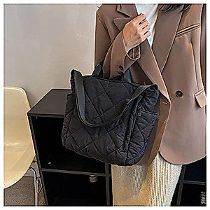 Lightweight Shoulder Bag Puffer Tote Bag for Women Quilted Hobo Bag Casual Handbags Nylon Padding Crossbody Bag