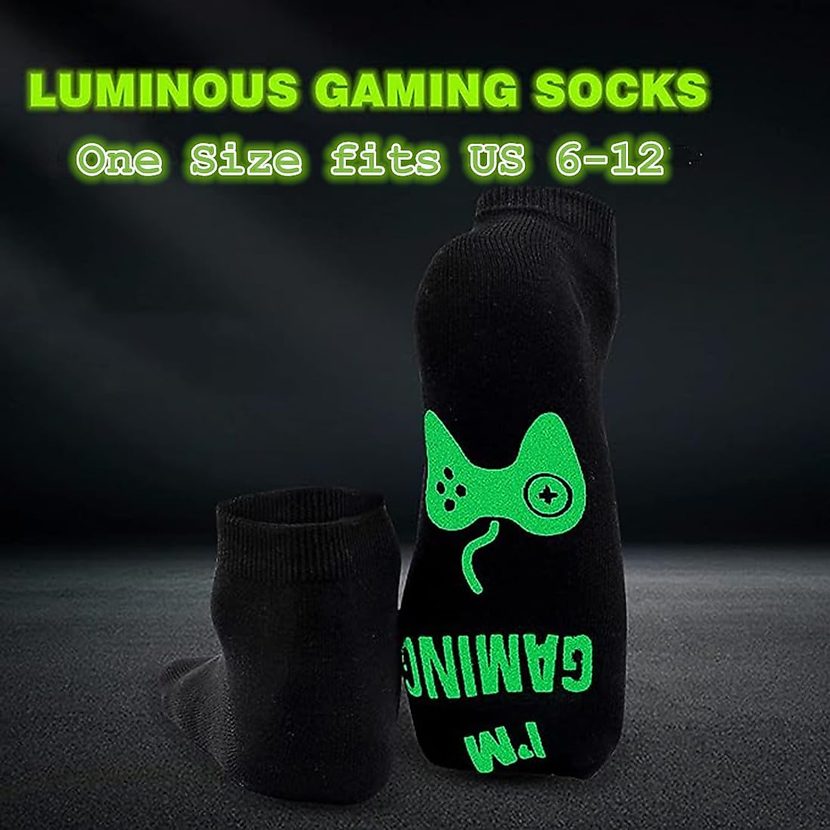 Wrahonbi Gaming Sock, Do Not Disturb I'm Gaming,Gaming Socks for Teen Boys Gamer with Glowing, Novelty Socks for Men Dad Father Women Long