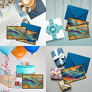 smart scribbles 48 Blank Cards and Envelopes - 4x6” Assorted Note Cards for All Occasions, Rainbow Agate Greeting Cards, Thank You Cards Assortment Pack with Matching Envelope Seals