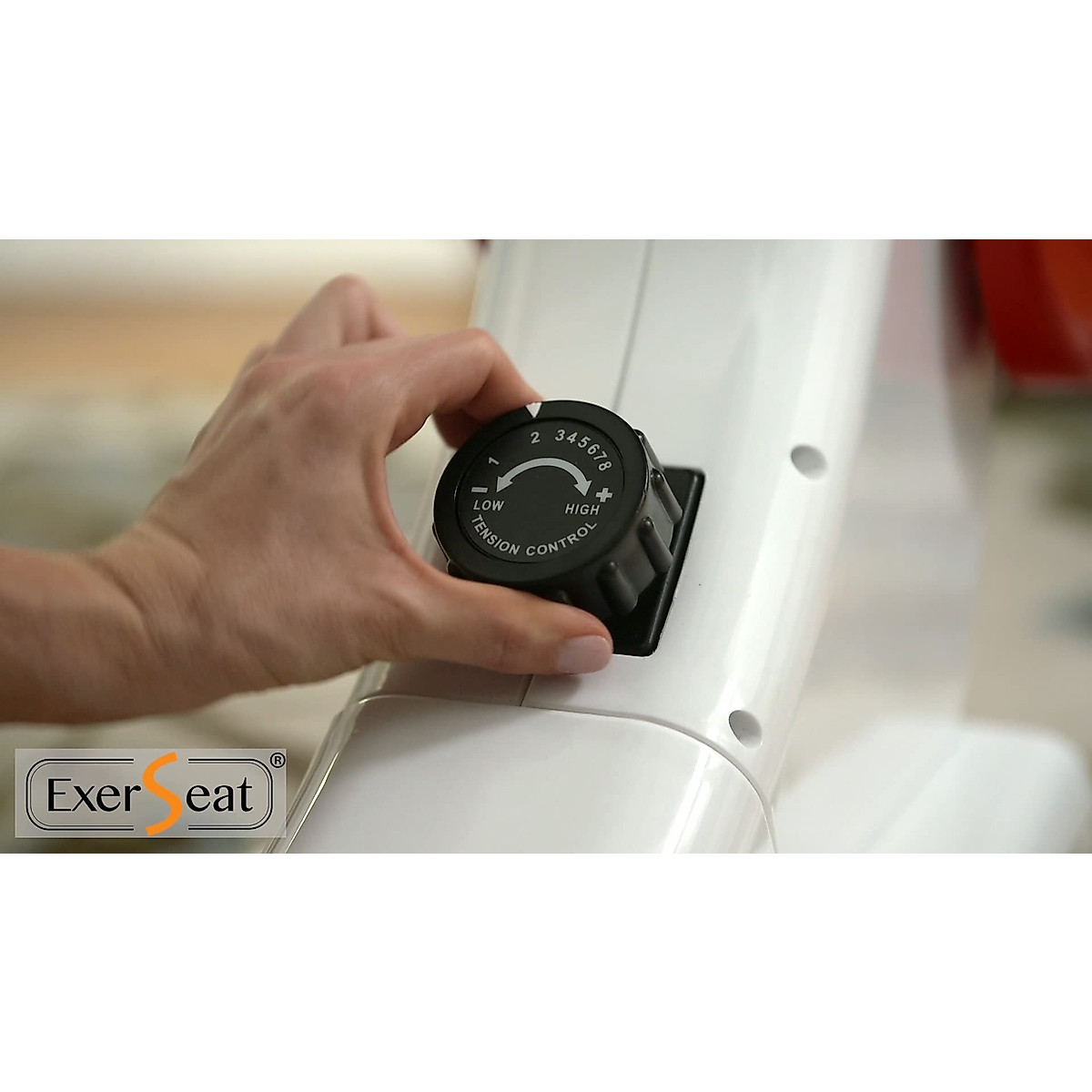 ExerSeat - Compact Hands Free Stationary Exercise Bike is Easy and Fun to Use.