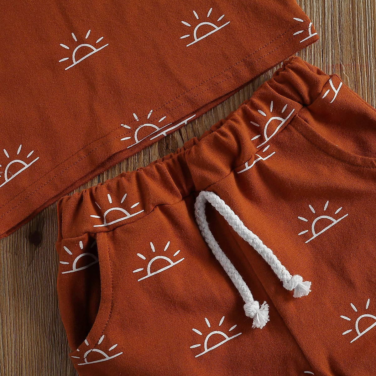 Amiblvowa Newborn Infant Baby Boy Shorts Set Camisole Tank Top Jogger Shorts Outfit 2Pcs Summer Casual Clothes(Brown Sunshine, 18-24M)