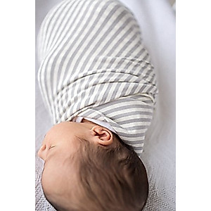 Large Premium Knit Baby Swaddle Receiving Blanket Grey and White "Everest" by Copper Pearl