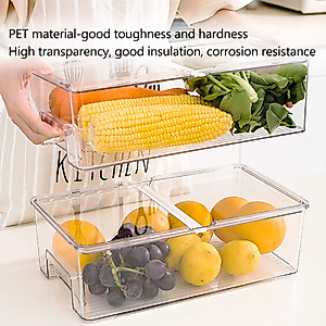 elabo Food Storage Containers Fridge Produce Saver- Stackable Refrigerator Organizer Keeper Drawers Bins with Lids, Fridge Organizers and Storage for Vegetables, Berry and Fruits, BPA-Free, 2 Pack