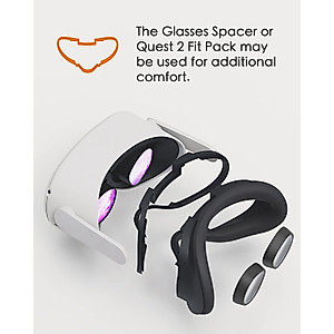 Amavasion Glasses Lenses Insert Compatible with Meta/Oculus Quest 2, VR Headset Customized Easy-to-Install Frame Plus Lens Combination SPH:-2.00(Two Lenses)
