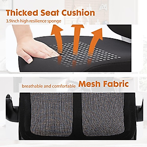 Office Chair, Ergonomic Desk Chair Computer Chair High Back Mesh Chair, Executive Home Office Chair with Flip-up Armrests, Lumbar Support, Backrest for Home Office