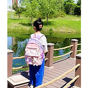 damdos Toddler Cute Backpack Kawaii Girls Bunny School Backpack,Lightweight Refrigerator Elementary Middle School Backpack Bookbag,Girls Backpack With Kawaii Pin Bunny Birthday Gifts(PURPLE,Large)