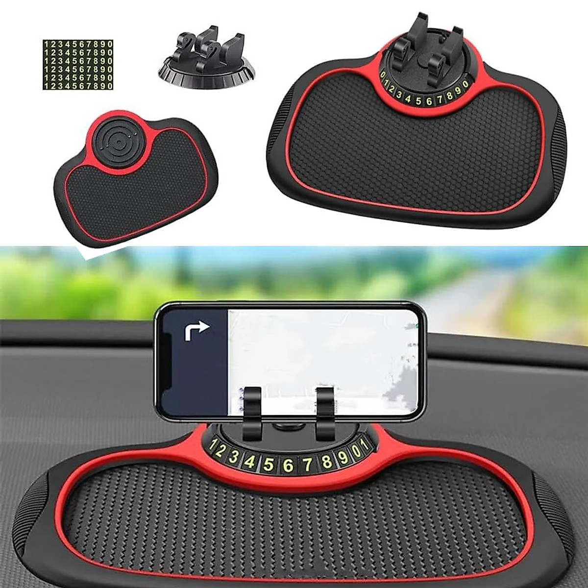 Multifunction Car Anti-Slip Mat Auto Phone Holder Car Dashboard Mat with Phone Holder in Car Auto Non-Slip Car Mats for Phone Holders