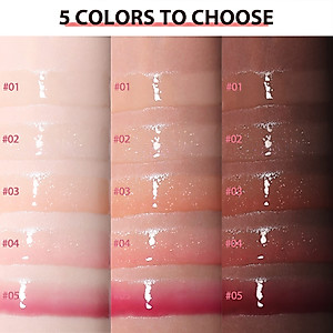 ZCMN Hydrating Lip Gloss Plumping Lip Oil Tinted Lip Balm Lip Care Transparent Toot Lip Oil, Long Lasting Nourishing Lip Glow Oil Non-sticky Big Brush Head Glitter Shine Primer Lip Tint