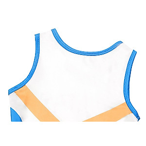 Gigoitly Cheerleader Costume for Girls Blue Cheerleading Outfit for Kids Cheer Up Party Halloween Cosplay Birthday Gifts (Turq Cheerleading Outfit)