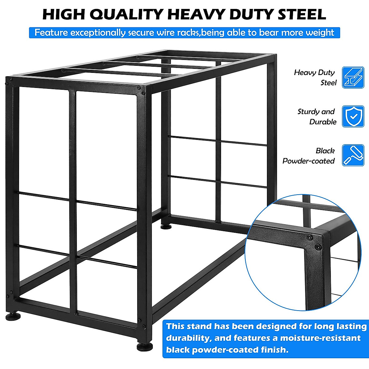 ZOMOFEW Metal Aquarium Stand, 40 Gallon Fish Tank Stand , Double-Layer Detachable Design, Easy To Assemble,Suitable for Home Fish Tank, Landscape Fish Tank And Oceanarium（Tank not included）
