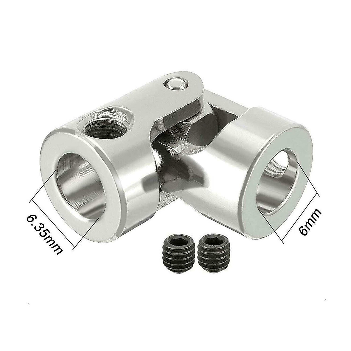 Hobbypower 2 Pcs Universal Joint Coupling Steering Connector Adapter 6mm to 6.35mm 1/4" for Remote App Controlled Vehicles
