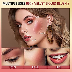 GL-Turelifes Soft Cream Blush Makeup, Liquid Blush for Cheeks, Natural-Looking Long Lasting, Smudge Proof, Velvet Mousse,Dewy Finish, Easy to Blend Blusher (#1)