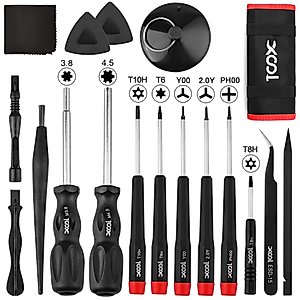 XOOL Tri Tip Screwdriver, 17 in 1 Professional Screwdriver Game Bit Repair Tools Kit for Switch JoyCon PS3 PS4 PS5 Xbox One 360 Gamebit NES SNES DS Wii GBA