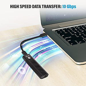 Rosewill USB-C to M.2 NVMe Tool-Free Enclosure Adapter, 10Gbps USB-C 3.1 Gen 2, Thunderbolt 3 Compatible, Supports M.2 NVMe SSDs 2230, includes USB-C and USB 3.0 Cables - RHUB-20001