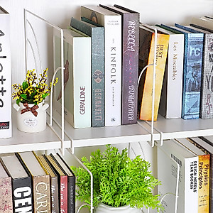 melos 12 Pack Shelf Dividers, Wire Shelf Dividers for Closet Organization, Metal Closet Shelf Dividers for Wood Shelves, Closet Dividers for Wardrobe Cabinet Bookcase, Bathroom and Kitchen, White