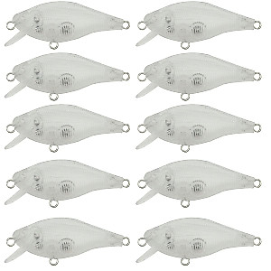 10PCS Unpainted Lure Blanks 3.81g 5.7cm with 4mm Free Fishing Eye Crankbait Baits Simulation Blank Body Clear Hard Baits Trout Salmon Minnow Lure Popper Lures Topwater Freshwater 4mm 8056