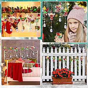 Huwena 9 Pcs Christmas Diamond Art Suncatcher Double Sided Diamond Art Suncatcher Diamond Art Kit Diamond Ornament Diamond Wind Chime for Adults Kid DIY(Angel)