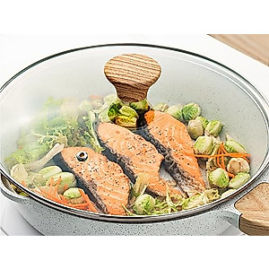 SENSARTE Nonstick Ceramic Sauté Pan 12-Inch, Non-toxic Deep Frying Pan Skillet with Lid, Healthy Jumbo Cooker, Stay Cool Handle, Induction Compatible, PFOA & PFAS Free