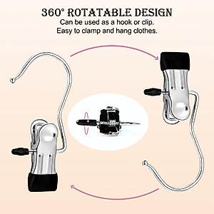 Boot Hangers for Closet 30 Pack, Boot Clips for Hanging, Laundry Hooks Hanging Clips Clothes Pins, Space-Saving Clothespin Hat Pants Towel Storage Hanging for Home and Travel (Black+Gray +Pink)